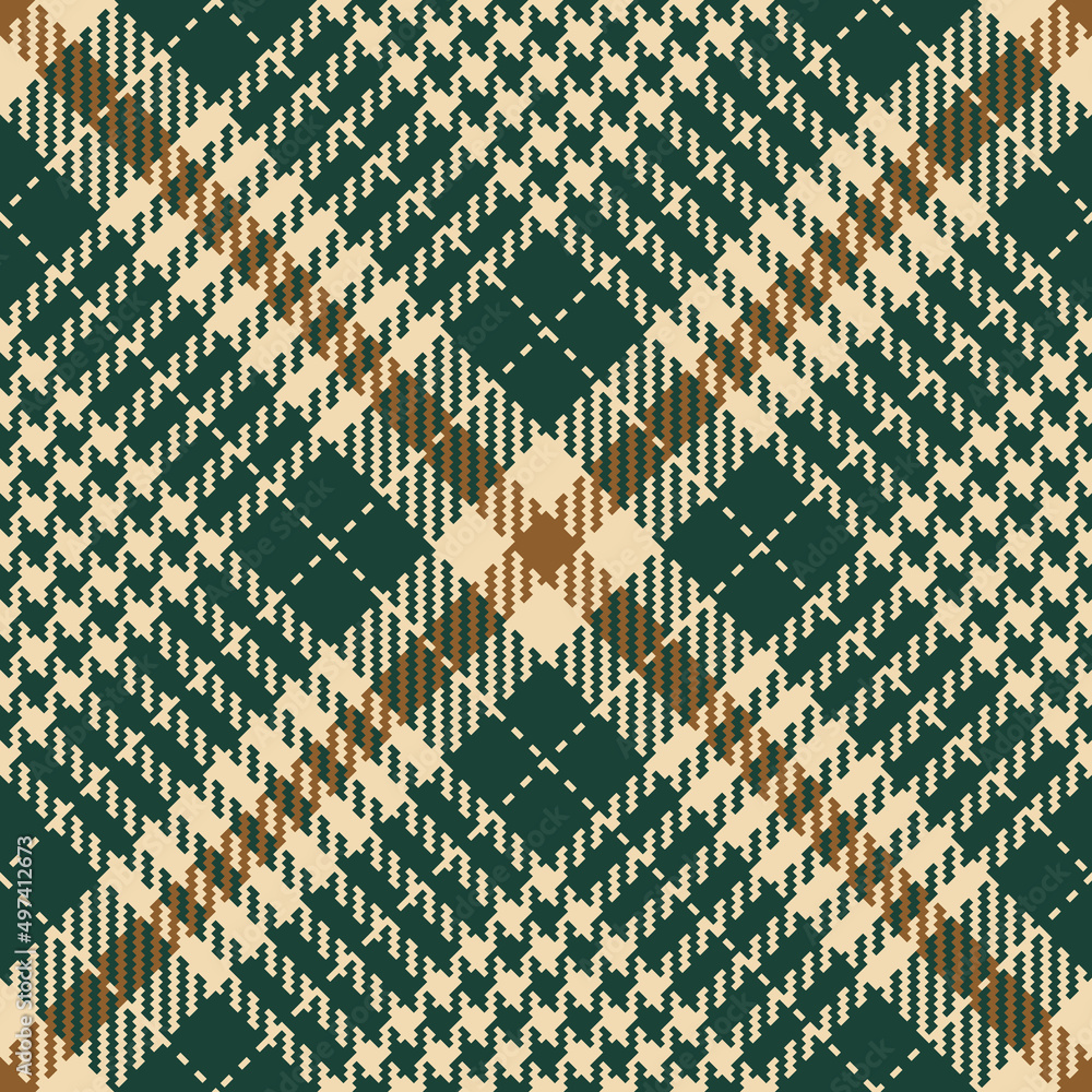 Tweed check plaid pattern in brown, beige, green for spring summer ...