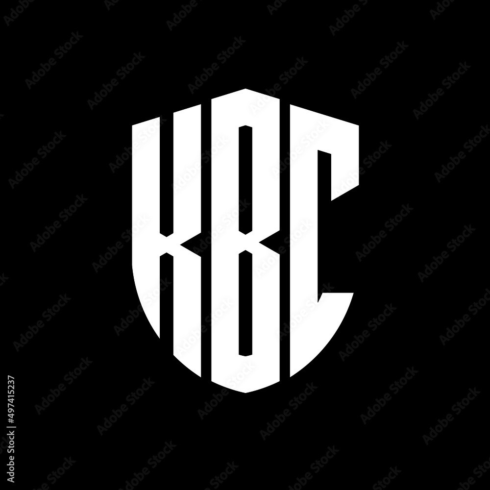 KBC letter logo design. KBC modern letter logo with black background ...