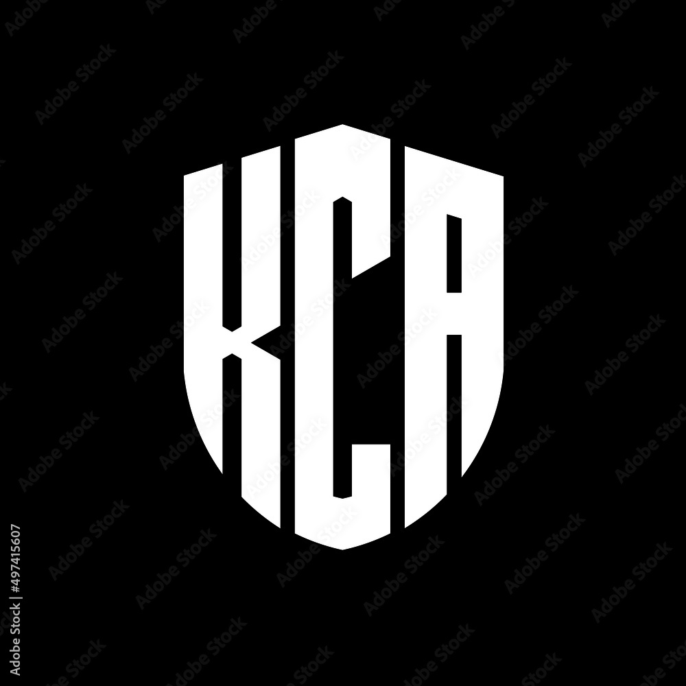 KCA letter logo design. KCA modern letter logo with black background ...