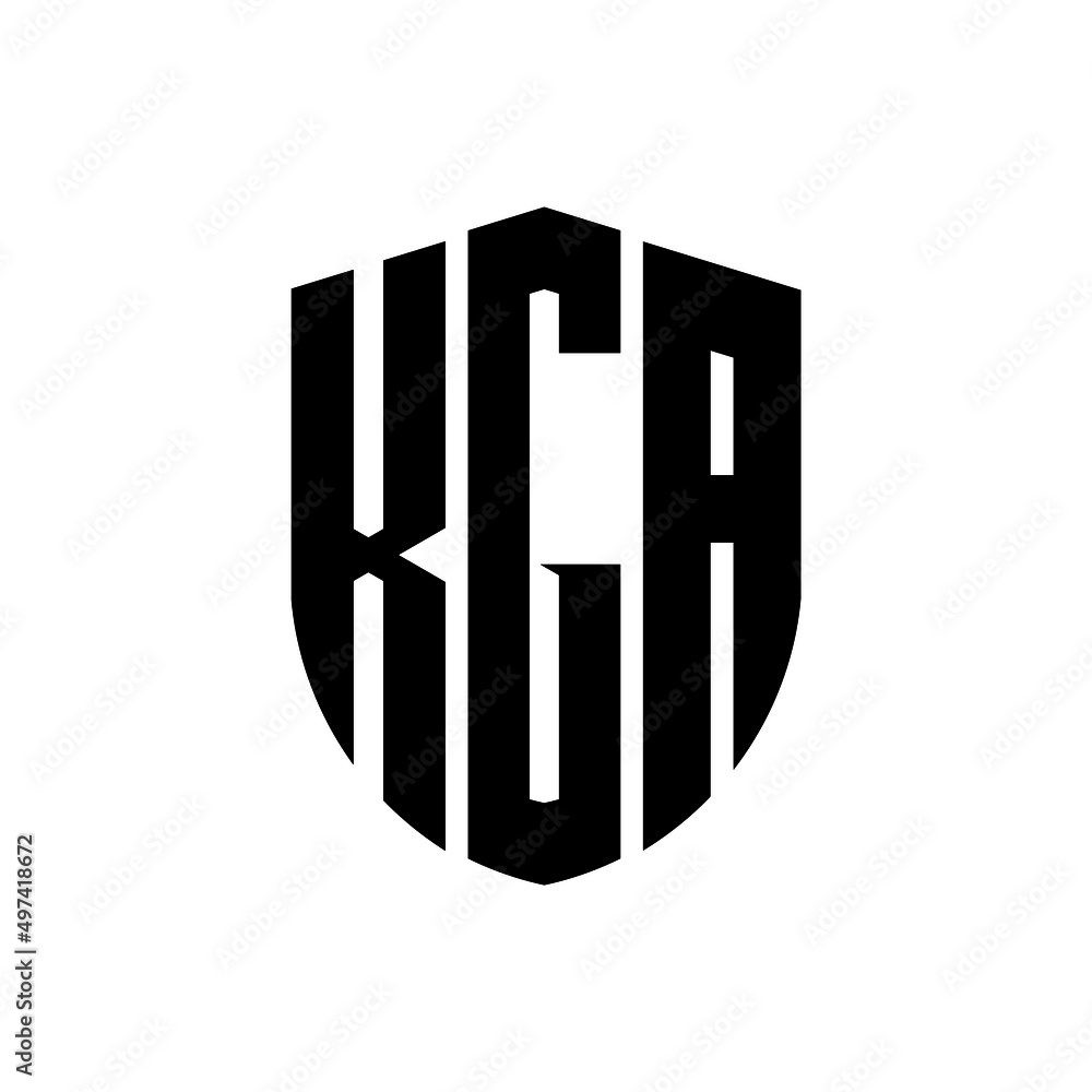 KGA letter logo design. KGA modern letter logo with black background ...