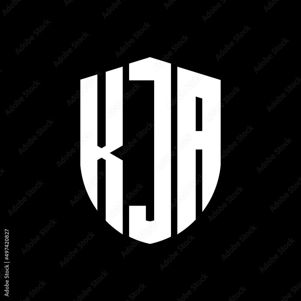KJA letter logo design. KJA modern letter logo with black background ...