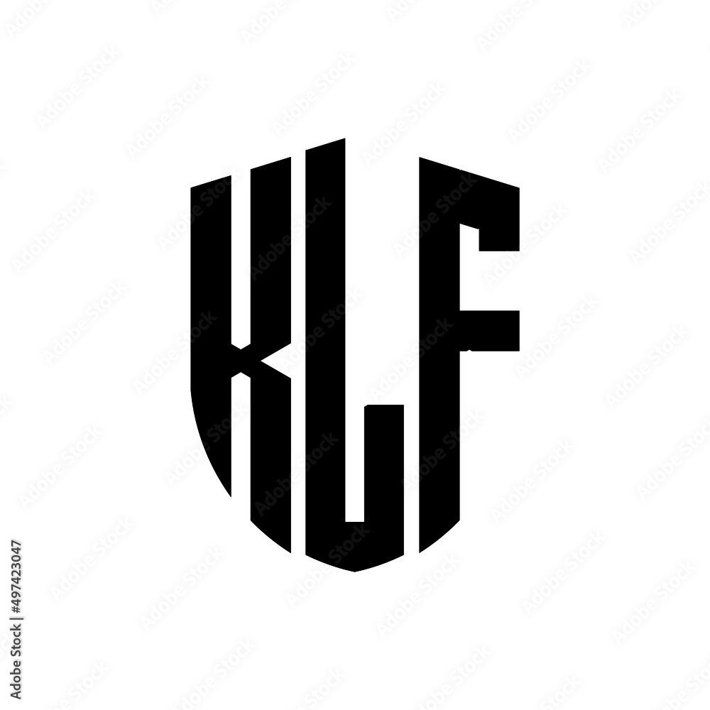 KLF letter logo design. KLF modern letter logo with black background ...