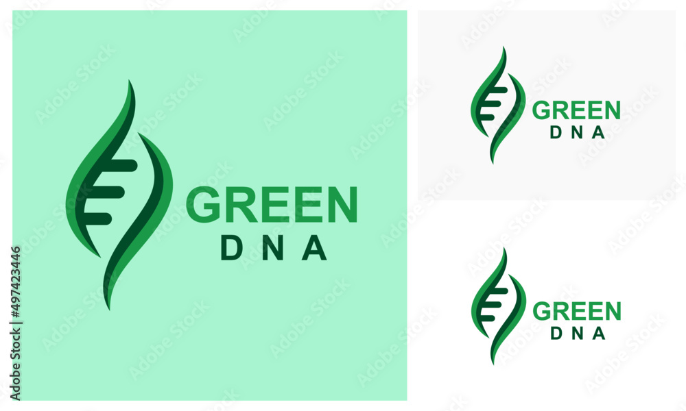 Green DNA Logo Design Template. Eco DNA Logo Design Template. Abstract ...