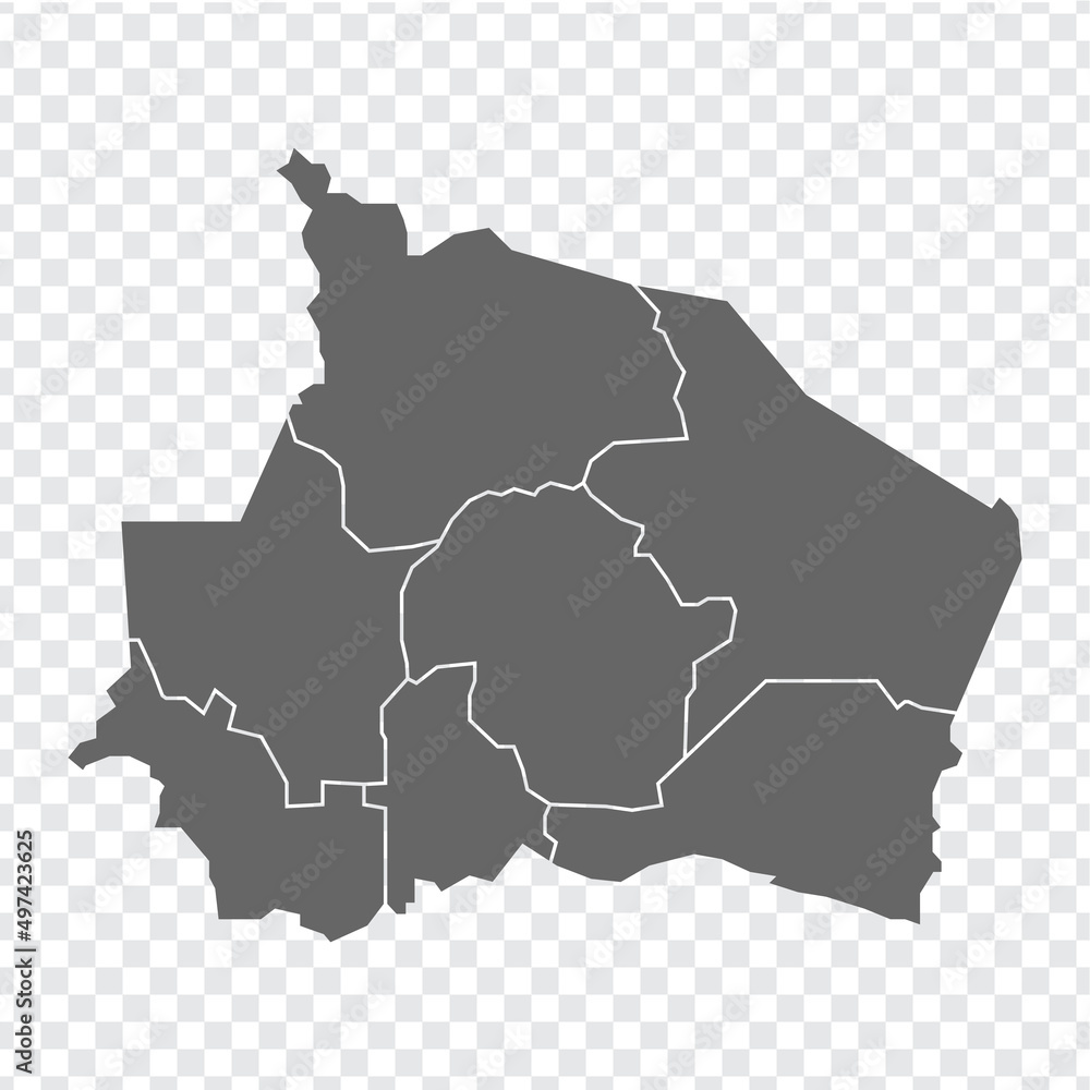 Blank map State Negeri Sembilan of Malaysia. High quality map Negeri ...