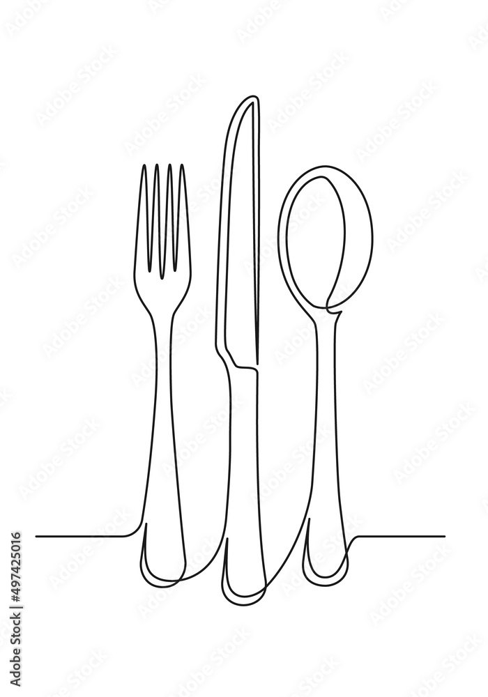 Fork And Knife Drawing