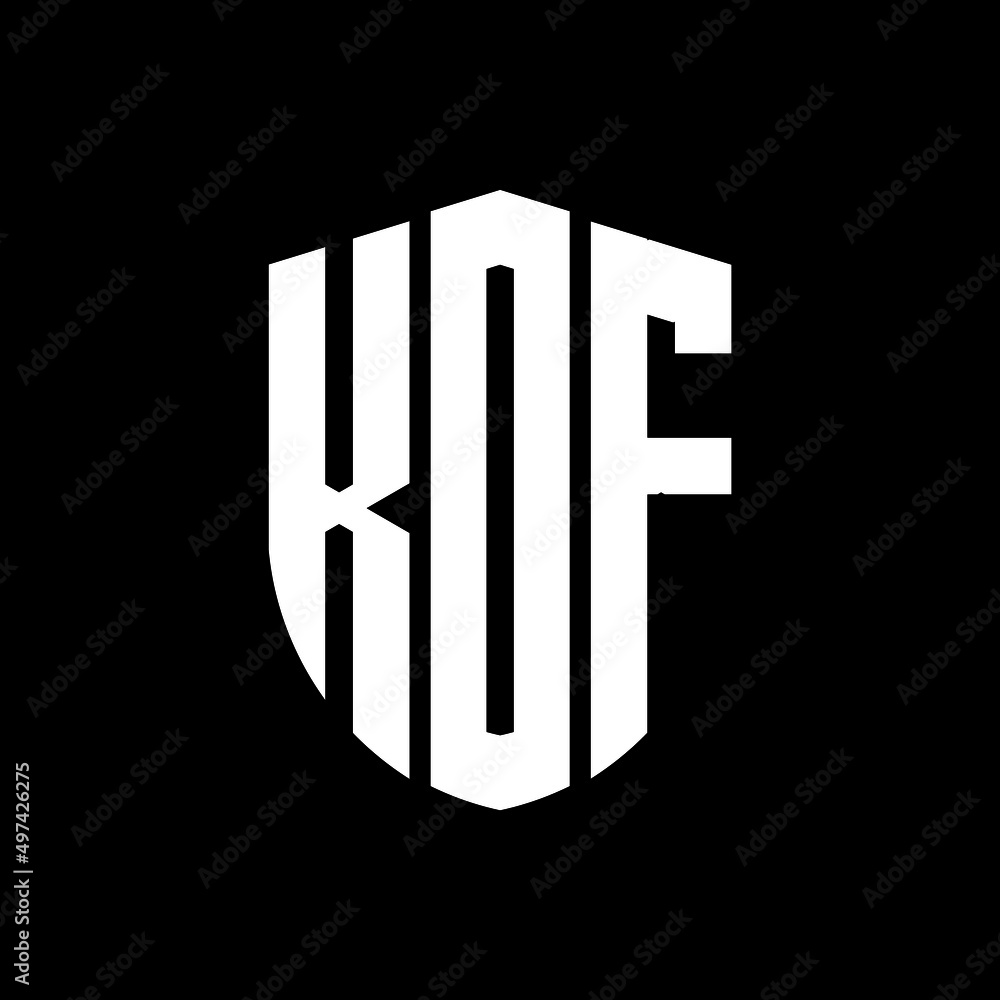 KOF letter logo design. KOF modern letter logo with black background ...