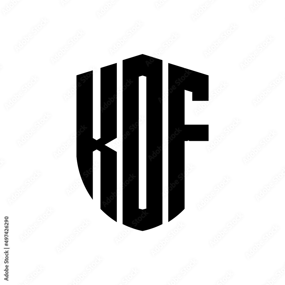 KOF letter logo design. KOF modern letter logo with black background ...