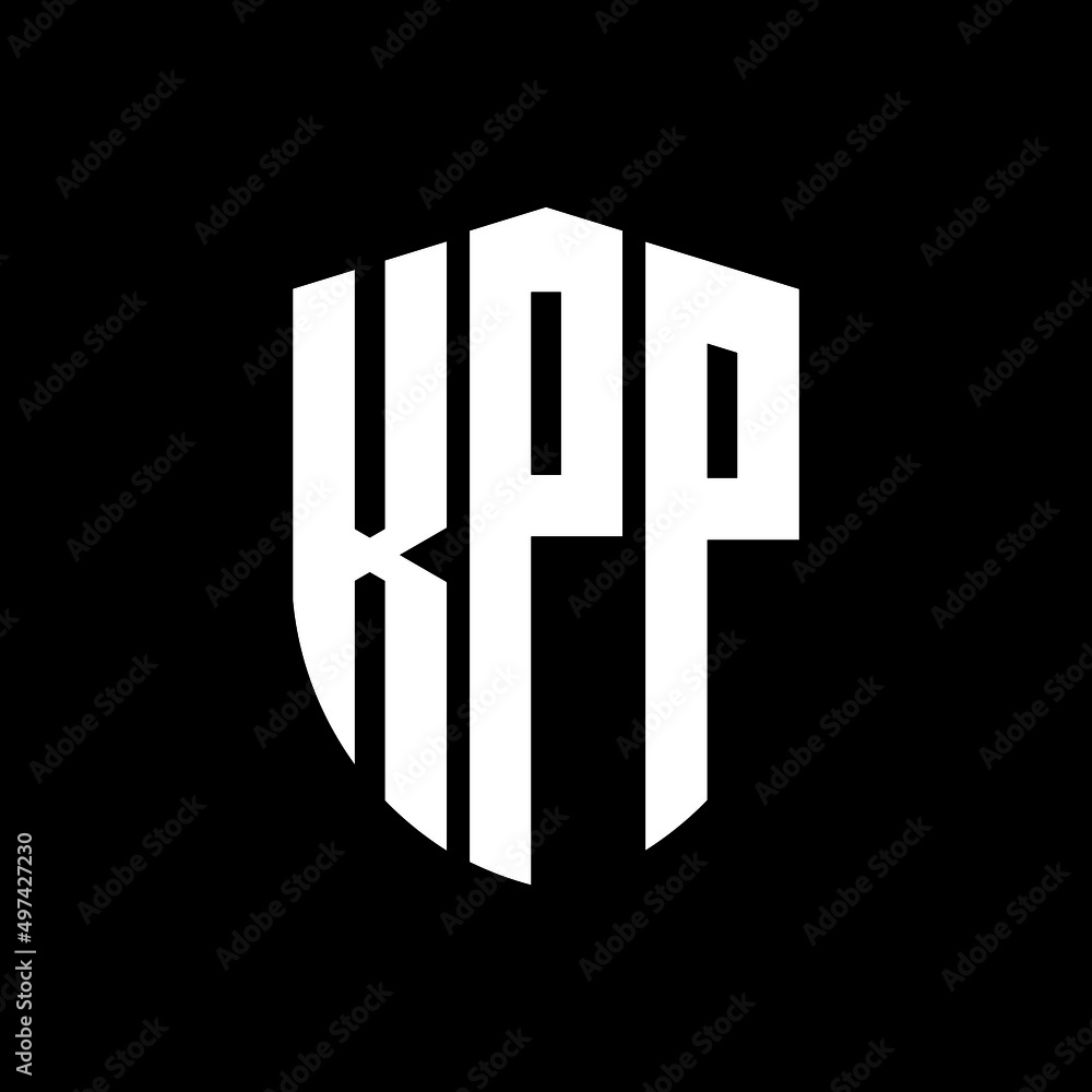 KPP letter logo design. KPP modern letter logo with black background ...