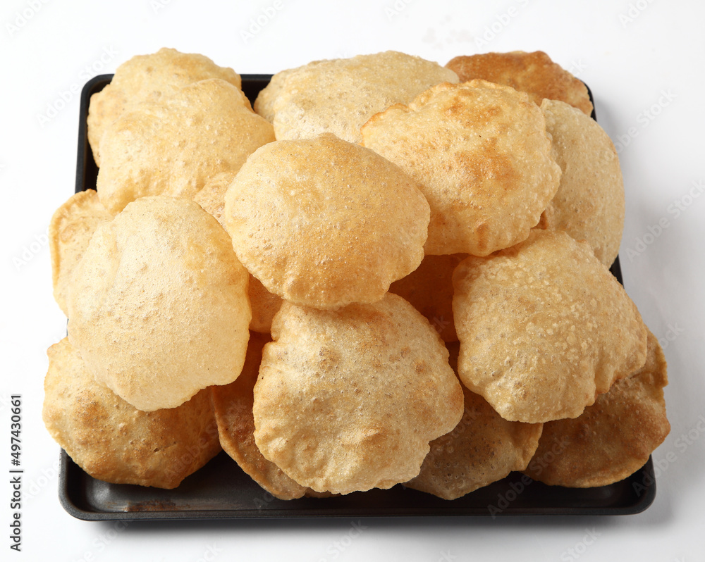 Indian food - Puri Bhaji. North India. Puri is a deep fried bread made ...