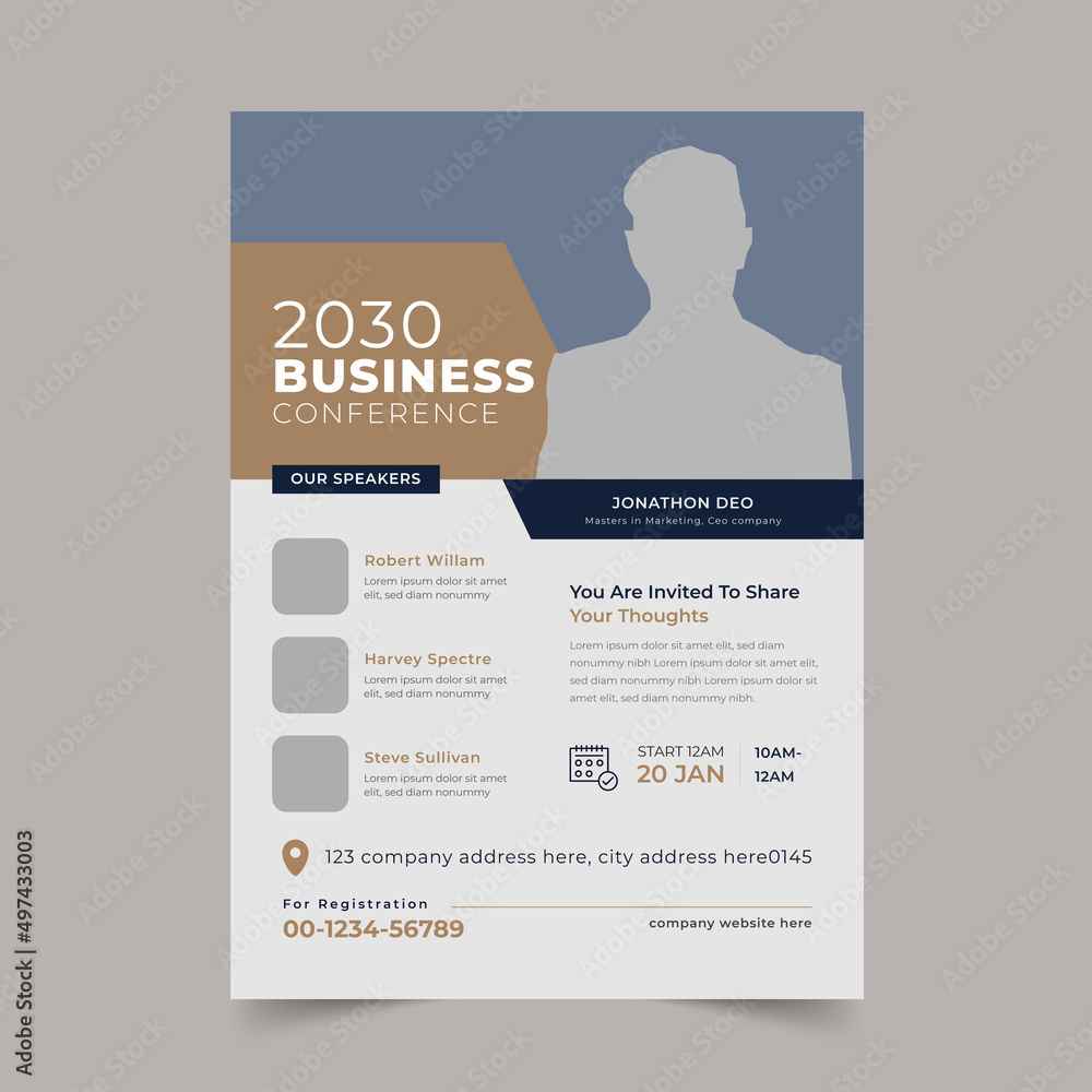 Modern Conference Flyer Design Template, 2022 Conference Flyer Design ...