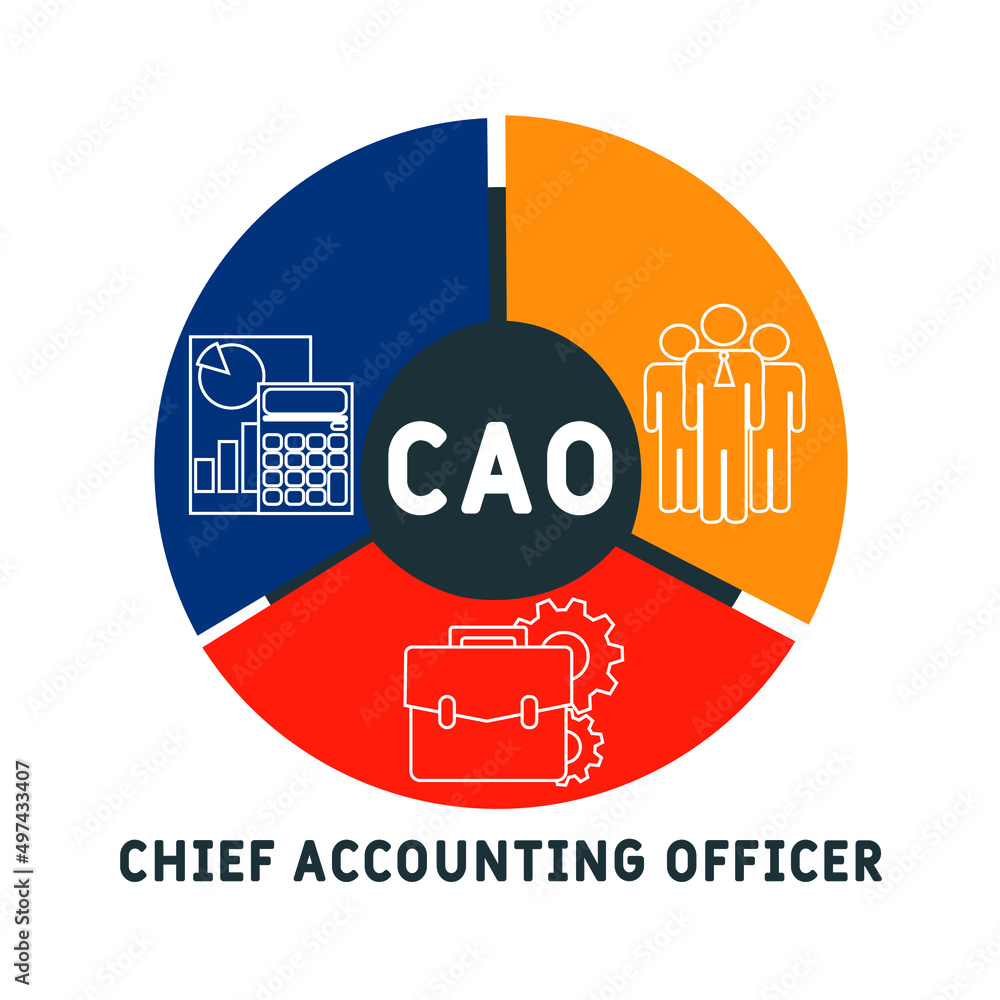 CAO - Chief Accounting Officer acronym. business concept background ...