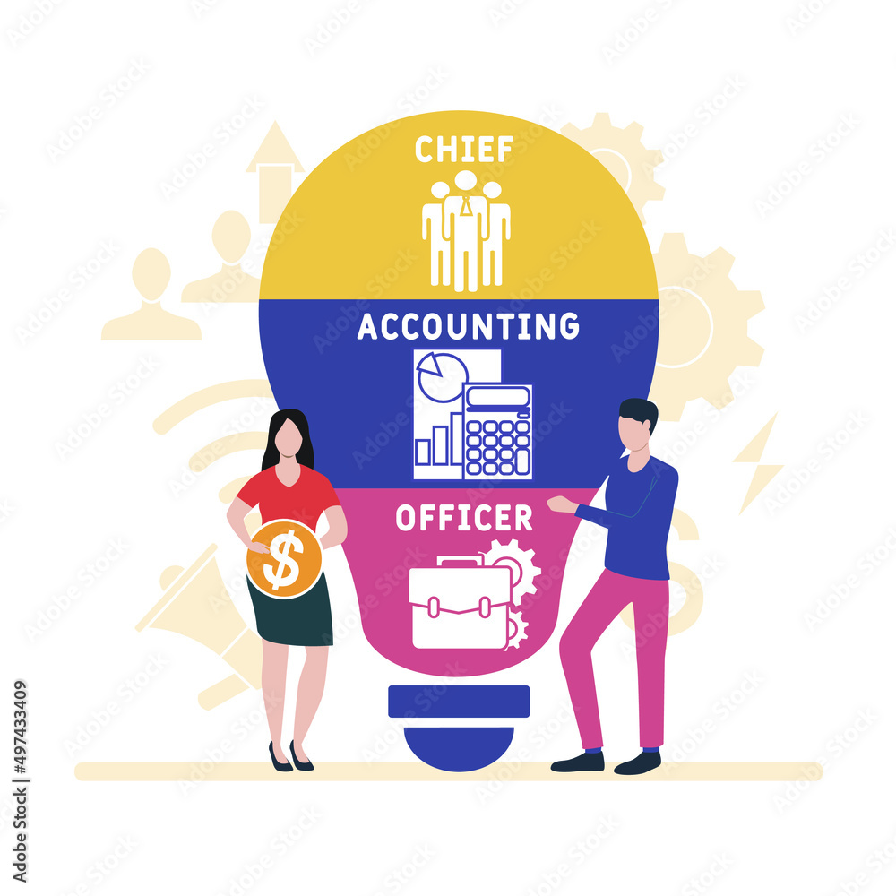 CAO - Chief Accounting Officer acronym. business concept background ...