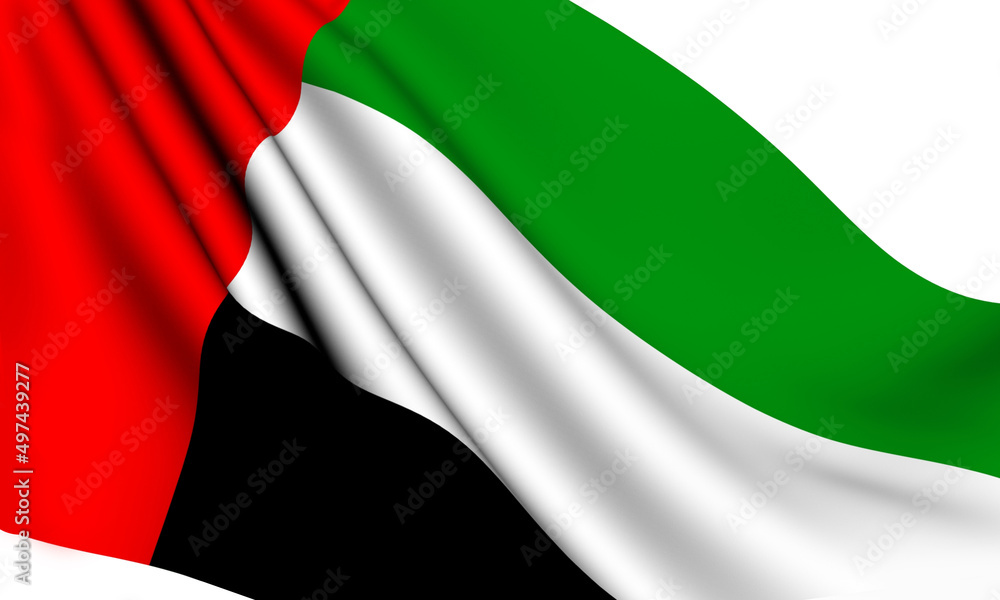 UAE Flag, The United Arab Emirates (UAE) flag consists of three equal ...