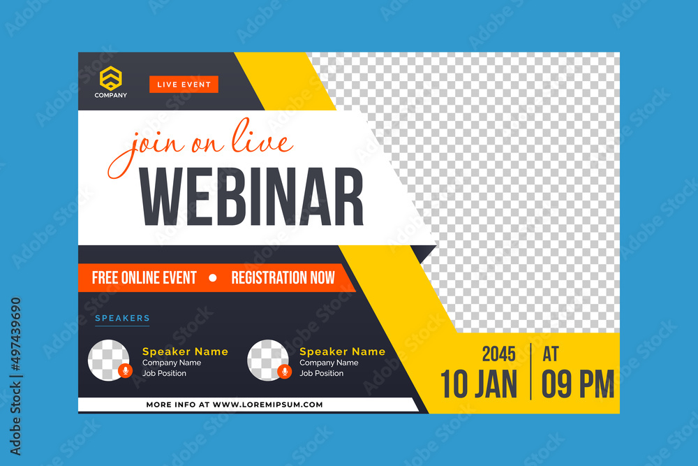 Invitation web banner to the online conference. Business webinar ...