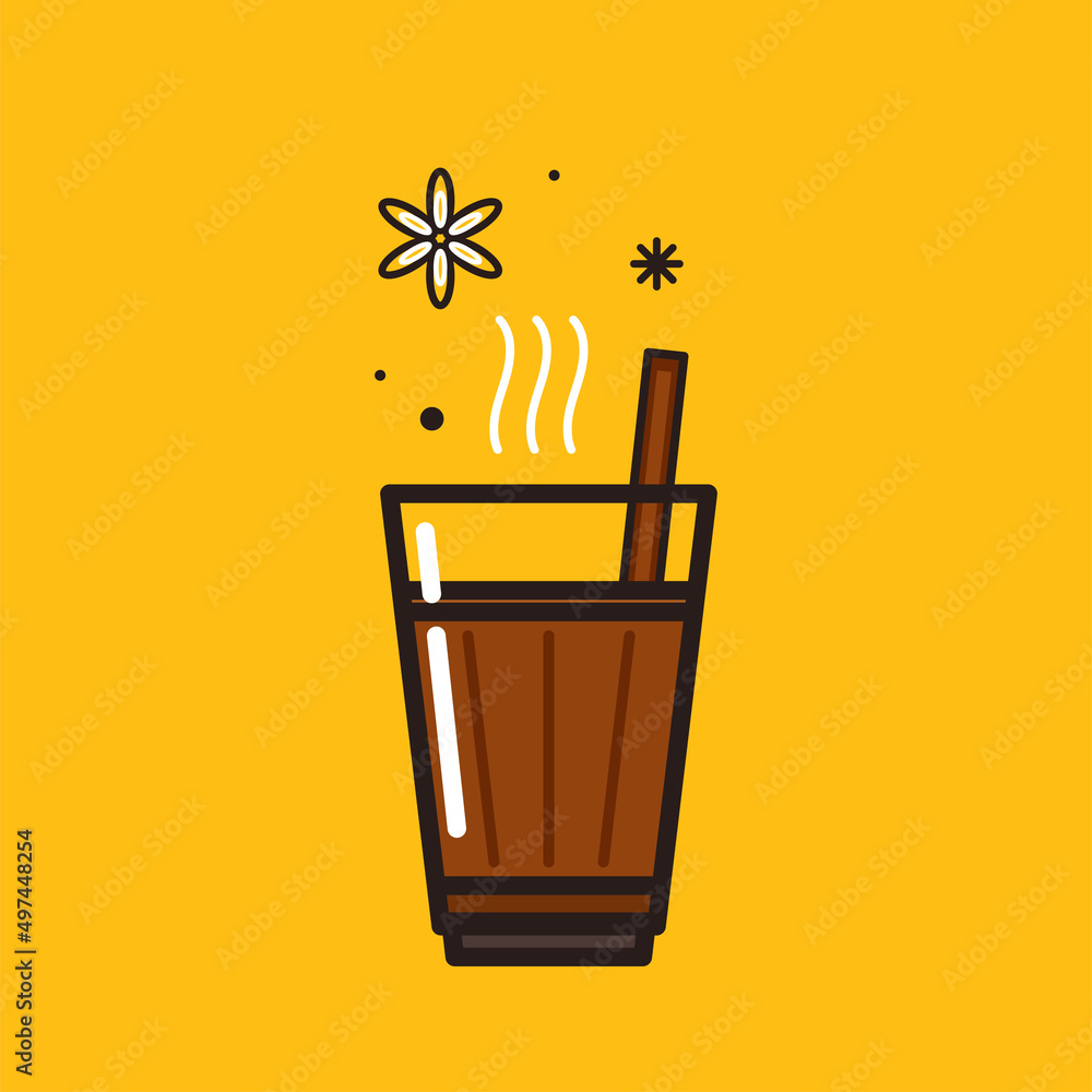 Indian drink vector. Indian chai icon. Chai is Indian drink. Stock ...