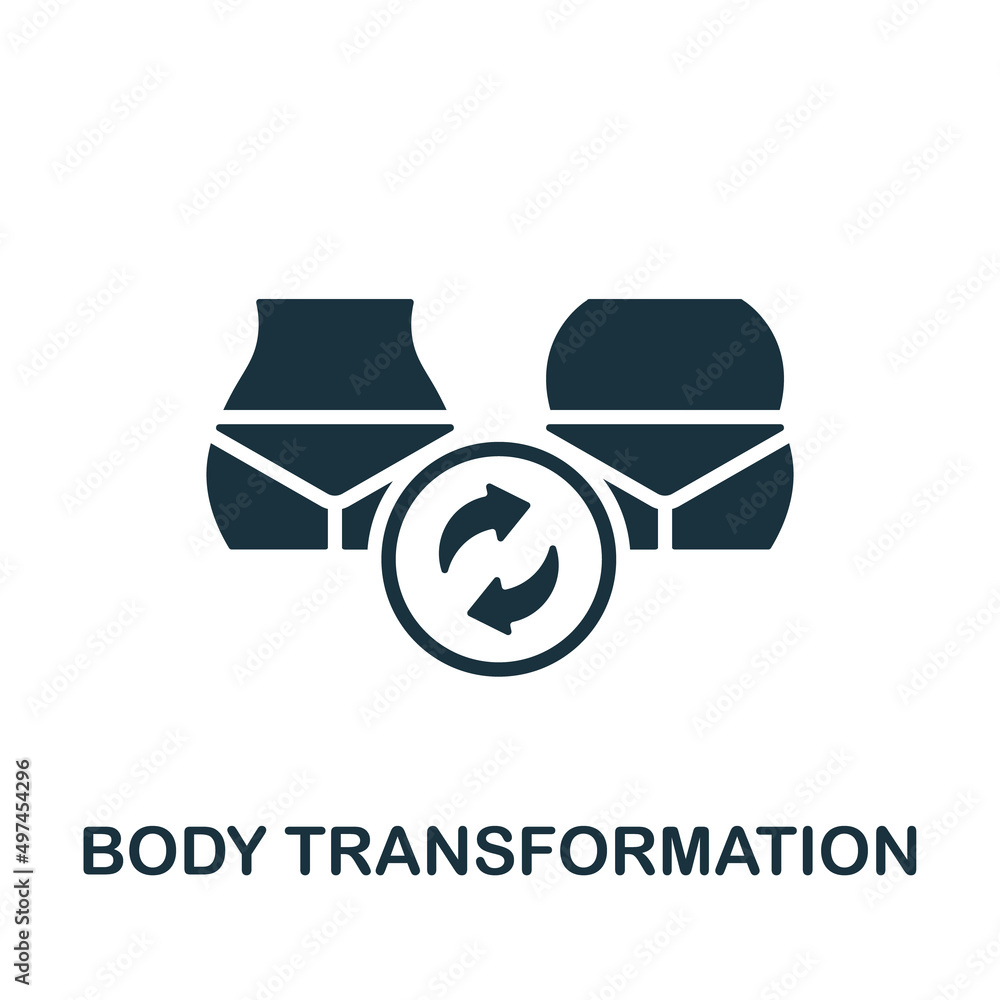 Body Transformation icon. Monochrome simple Body Transformation icon ...