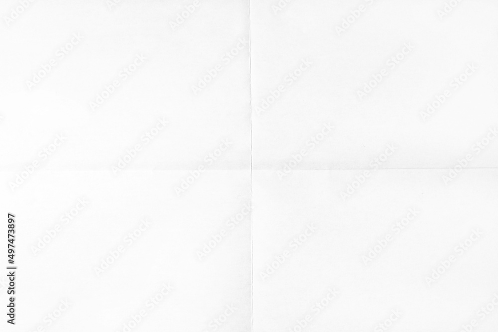 White crumpled unfolded paper sheet texture background. Paper folded in ...