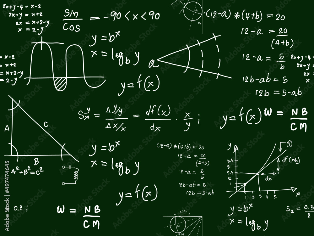 Hand drawn physic formula Science knowledge education. Chemical formula ...