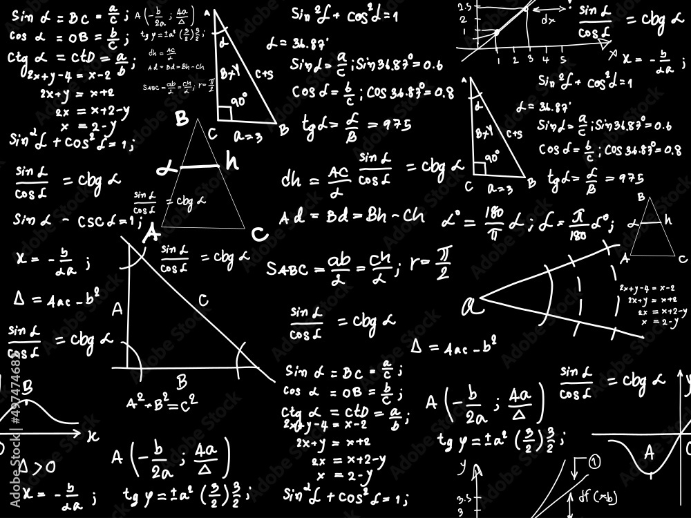 Hand drawn physic formula Science knowledge education. Chemical formula ...