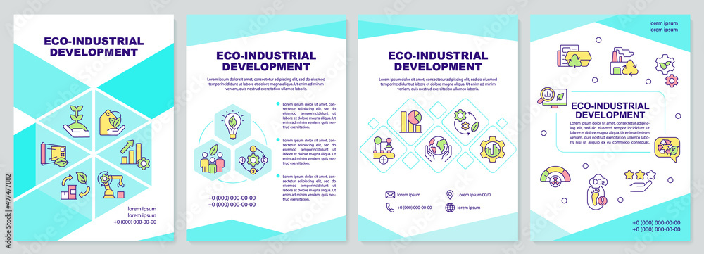 Eco industrial development mint brochure template. Sustainable process ...