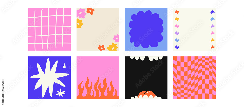 Set of various abstract cards. Bright backgrounds with space for text ...