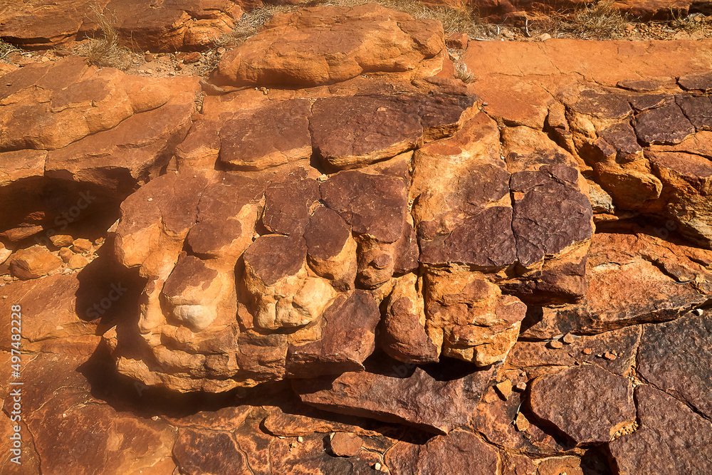 rote Steine, Struktur, Textur, Hintergrund. Stock Photo | Adobe Stock