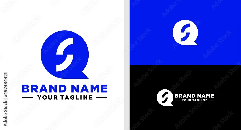 QS LOGO MONOGRAM MODERN EDITABLE Stock Vector | Adobe Stock