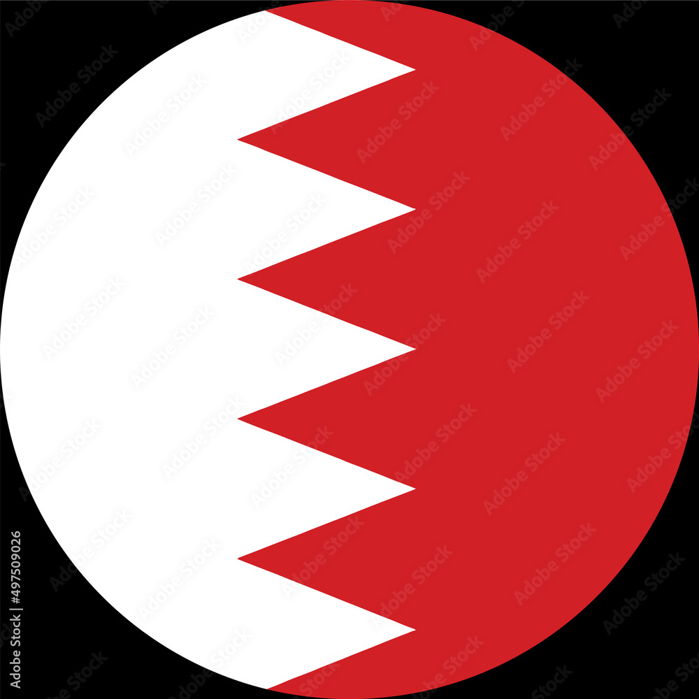 Bahrain flag in circle shape isolated on png or transparent background ...