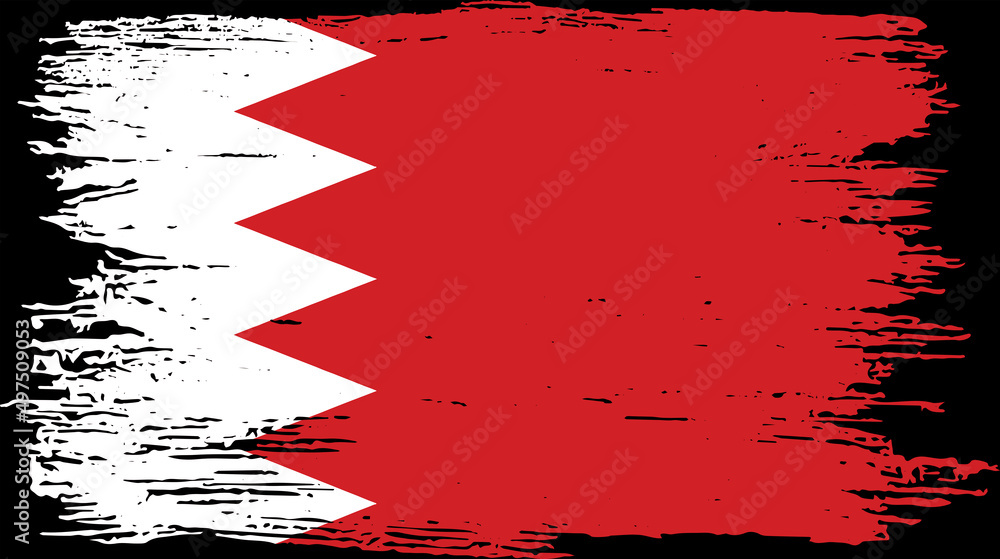 Bahrain flag with brush paint textured isolated on png or transparent ...