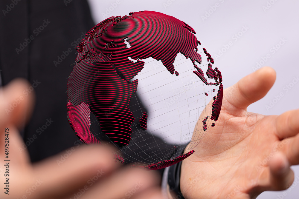 Global telecommunication network around the World with connections ...