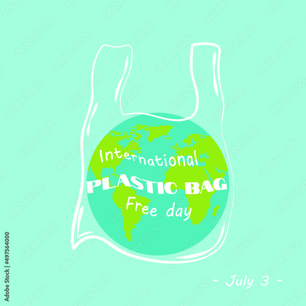 Concept of global pollution. Earth globe on plastic polythene bag ...