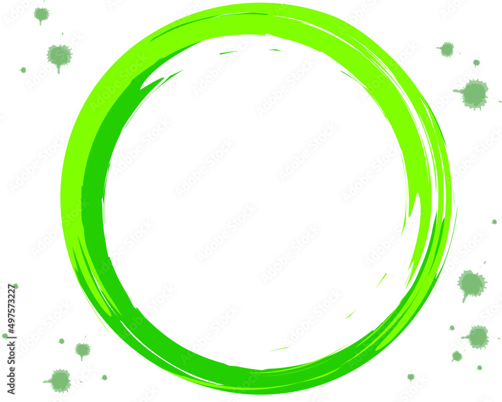 Green rounded frame. Decorative textured border Stock Vector | Adobe Stock