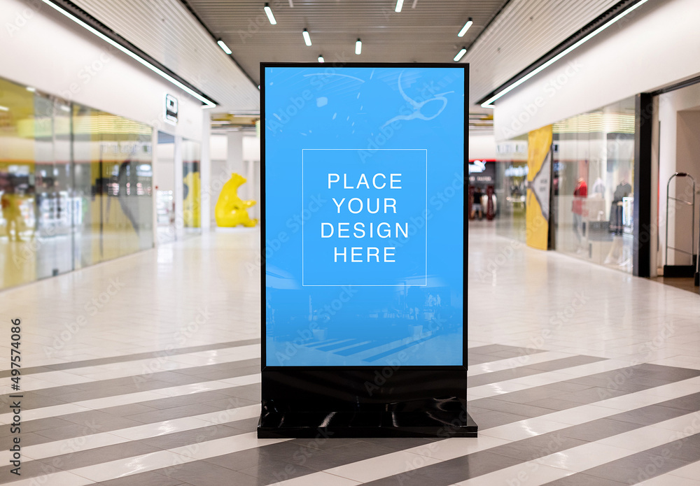 Indoor Shopping Mall Poster Mockup Stock Template | Adobe Stock