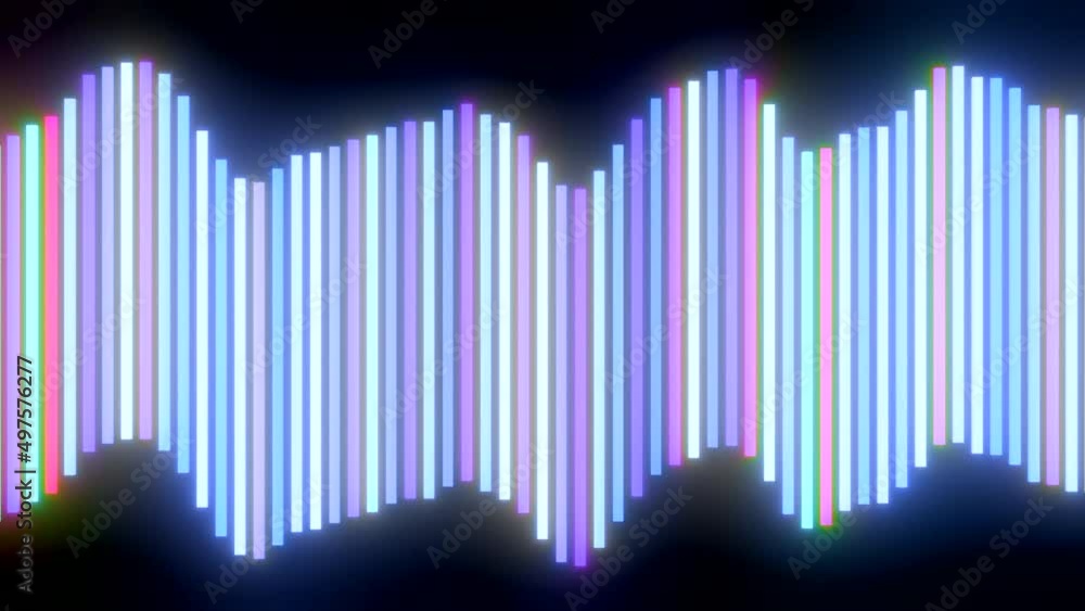 Colorful lines moving in style of music. Design. Sound waves of ...