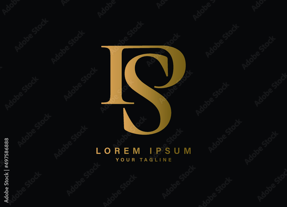 PS letter golden logo design, PS brand logo luxury Stock Vector | Adobe ...