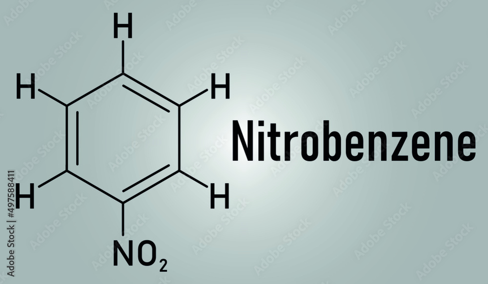 Nitrobenzene solvent molecule. Skeletal formula. Stock Vector | Adobe Stock