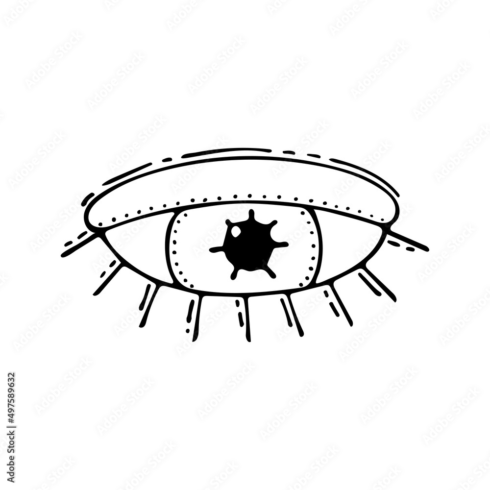 Vetor de All seeing eye line. Mystical symbol of mind and spirit ...