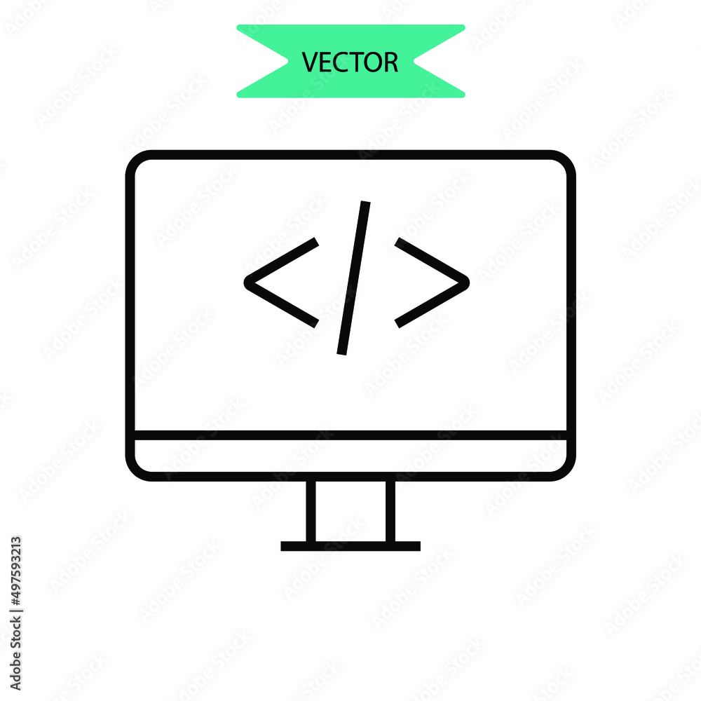Code icons symbol vector elements for infographic web Stock Vector ...