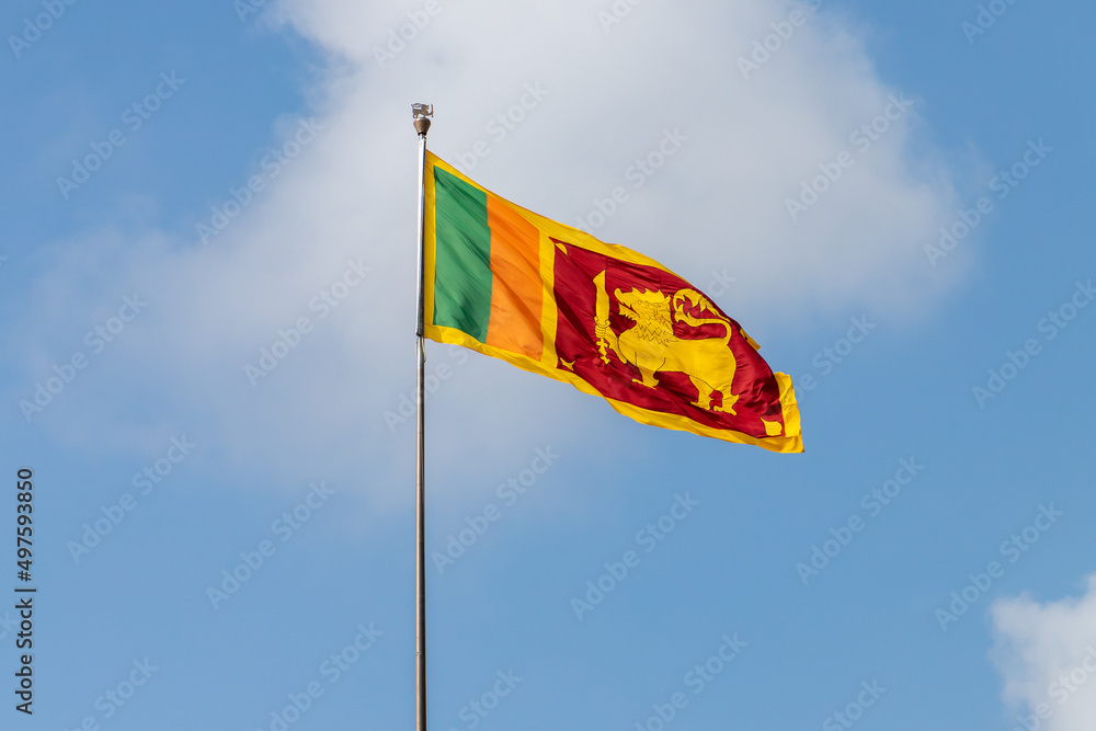 Flag of Sri Lanka also called the Sinha Flag Stock Photo | Adobe Stock
