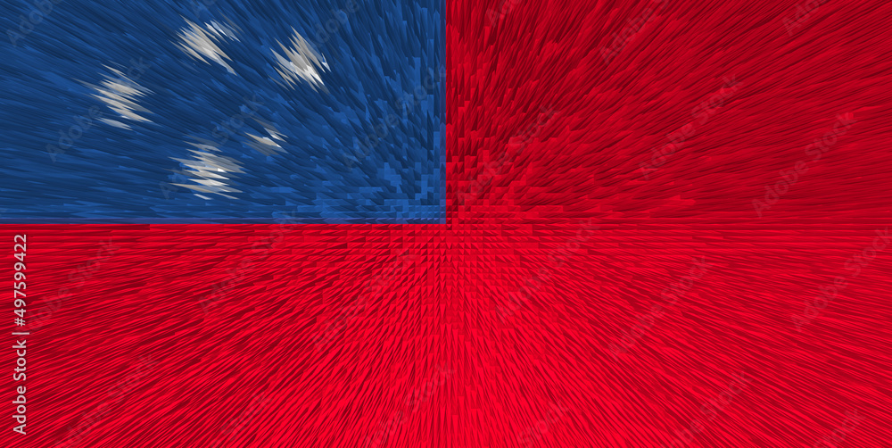 Samoa flag. WS national goverment logo. State banner of capital of Apia ...