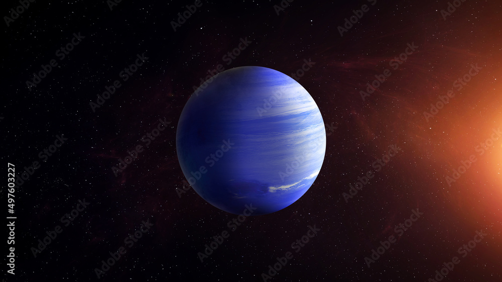 Planet Neptune in space 3D illustration Stock Illustration | Adobe Stock