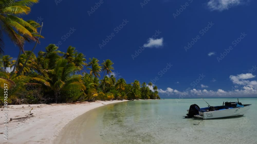 The most beautiful tropical beach of the atoll of Fakarava, French ...