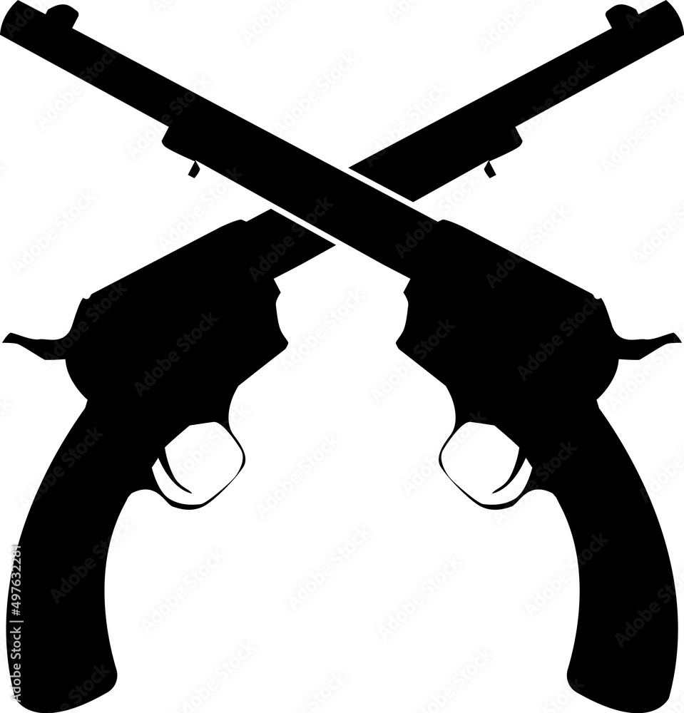 Crossed Pistols Silhouette