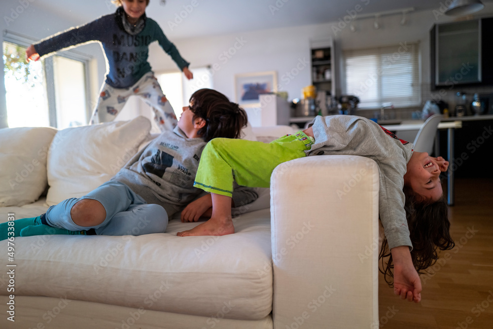Boys having fun indoor Stock Photo | Adobe Stock