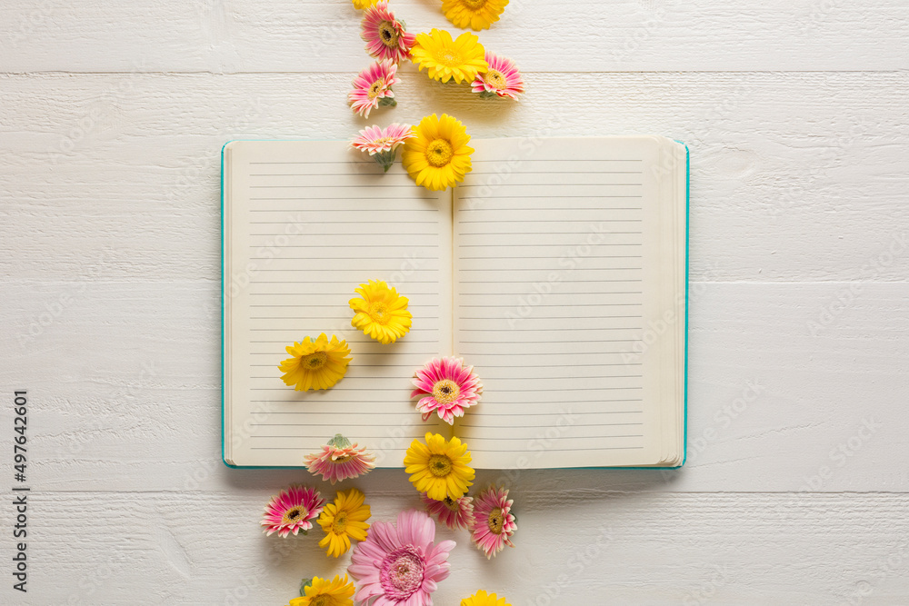 Flowers in open book Stock Photo | Adobe Stock