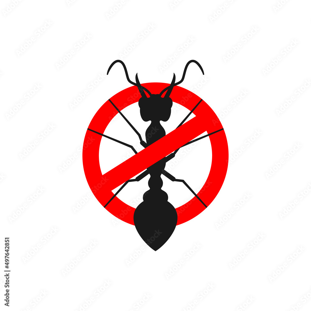 ant stop circle logo design Stock Vector | Adobe Stock