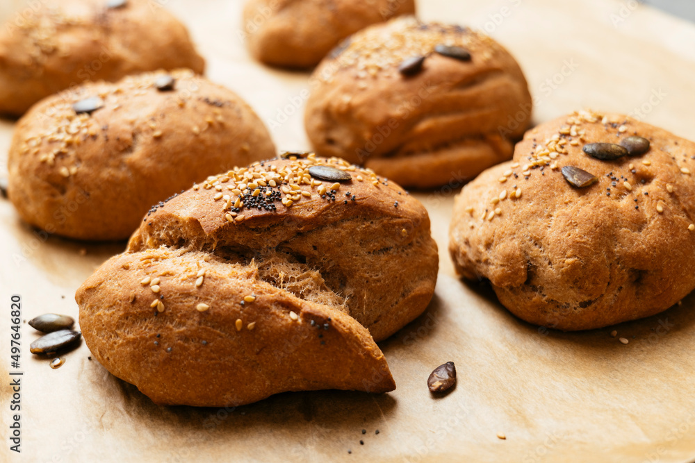 Rye bread rolls Stock Photo | Adobe Stock