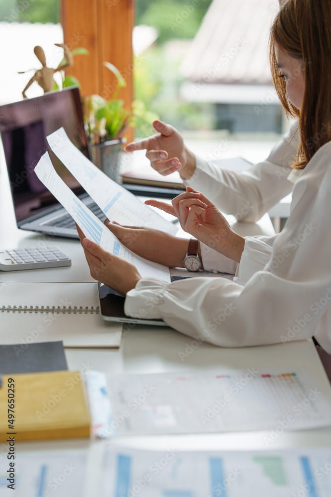 Image of Audit team working together and looking about transaction for ...