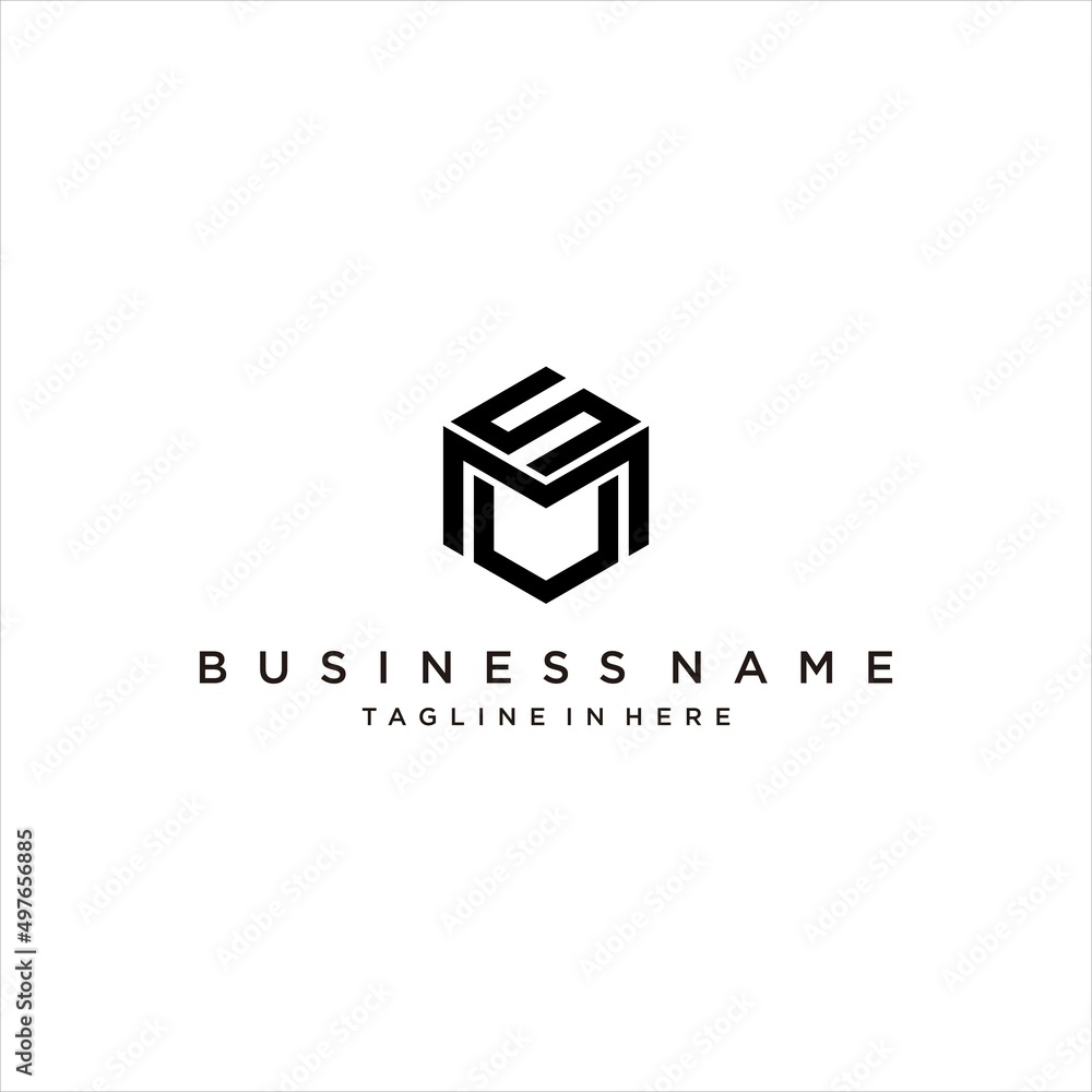 SM letter logo design, polygon SMV logotype Stock Vector | Adobe Stock