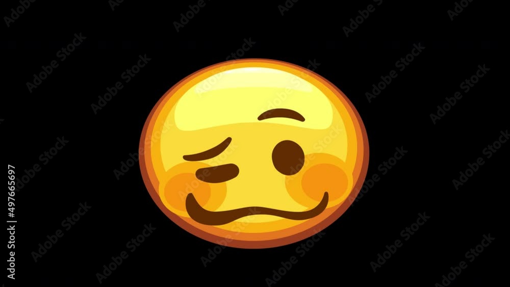Woozy Face Animation. Emoticon sign. Emoji button. Looped with alpha ...